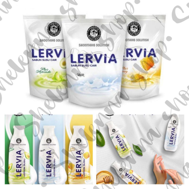Jual LERVIA Sabun Mandi Body wash susu Botol Refill Shower cream milk ...