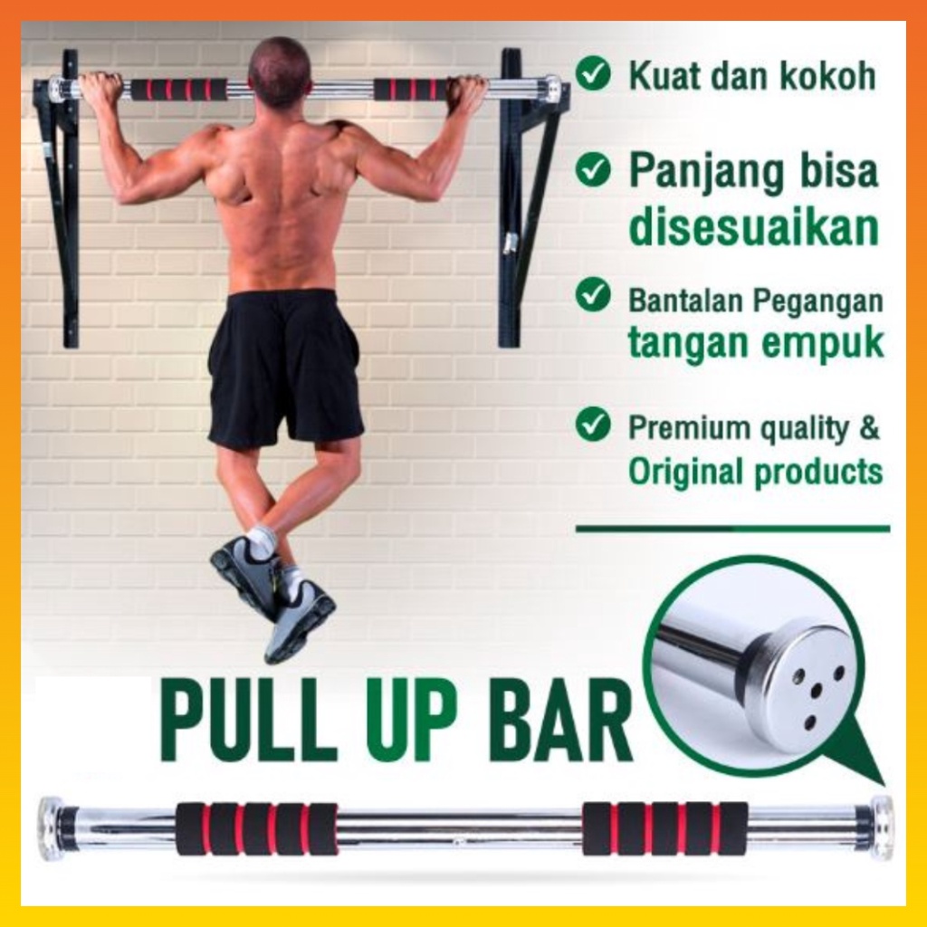 Jual Pull Up Bar Adjustable Ukuran 62-132CM Chin Up Iron Gym Chinning ...
