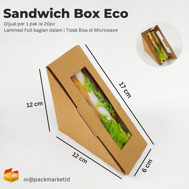 Jual Sandwich Box Eco / 1 pak isi 20pc | Shopee Indonesia