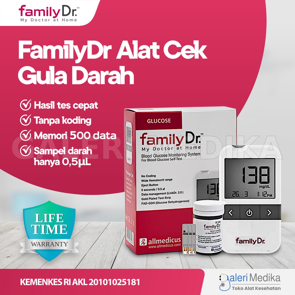 Jual Family Dr - Alat Cek Gula Darah - FamilyDr Glukometer Ukur Kadar ...
