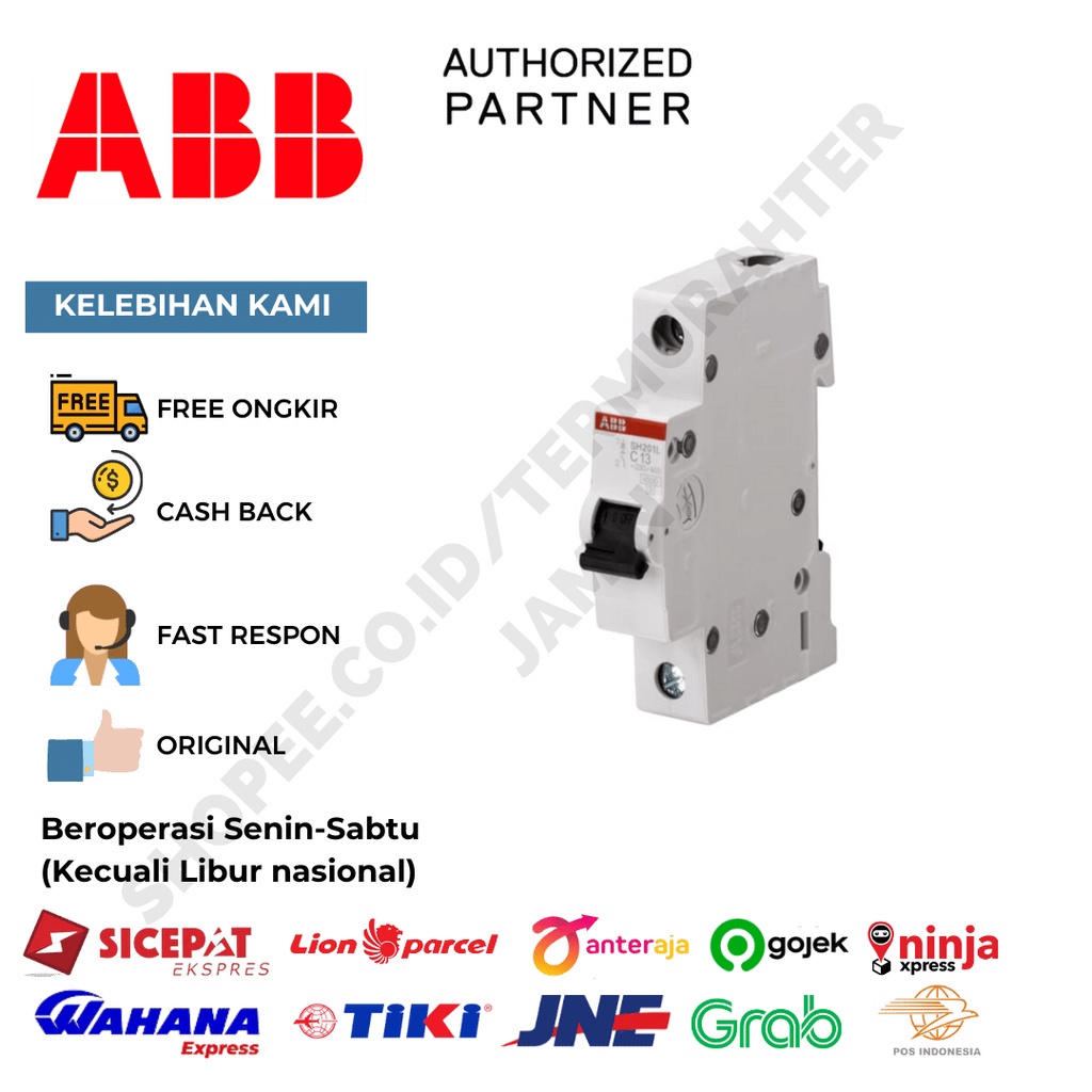 Jual ABB MCB SH 201 L-C2 4.5kA SH201L 2A 2 Ampere Miniature Circuit Breaker | Shopee Indonesia