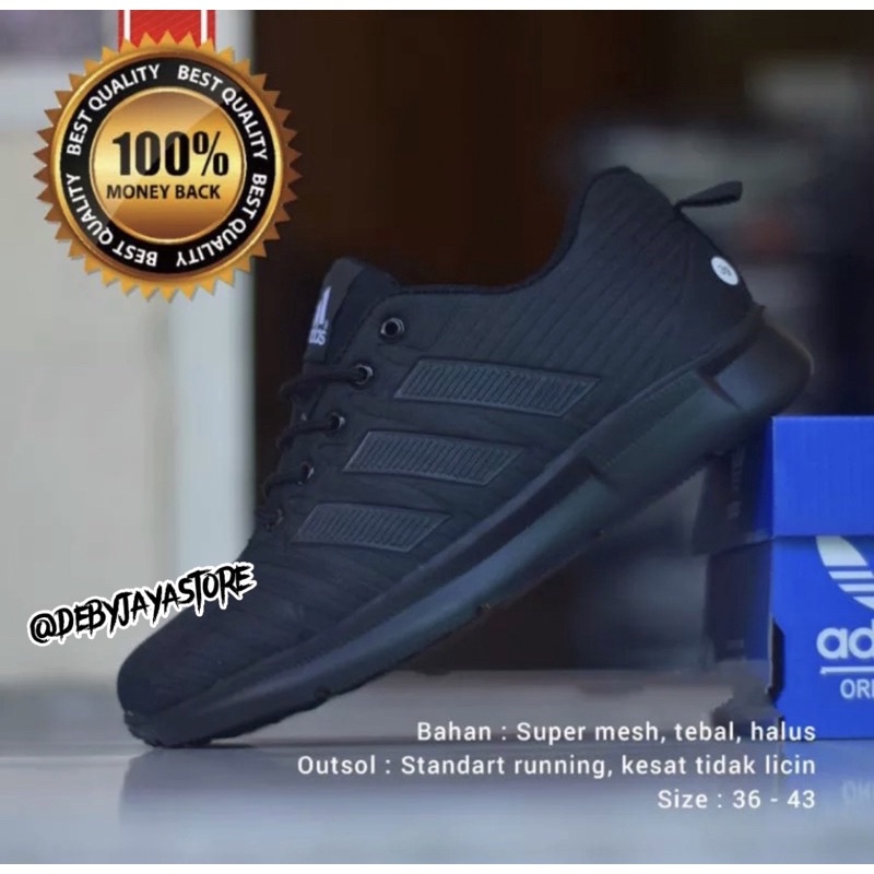 Jual SEPATU PRIA FULL BLACK TERLARIS / SEPATU HITAM POLOS / SEPATU ...