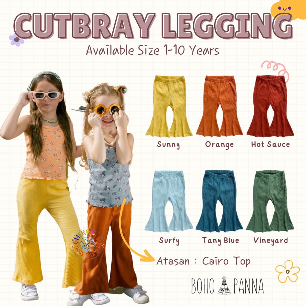 Jual BOHOPANNA Cutbray Legging 1-10 Tahun Legging Rib Cutbray Fashion ...