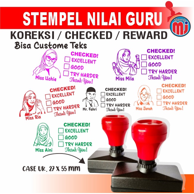 Jual Stempel Nilai Guru / Penilaian / Koreksi / Checked / Reward ...