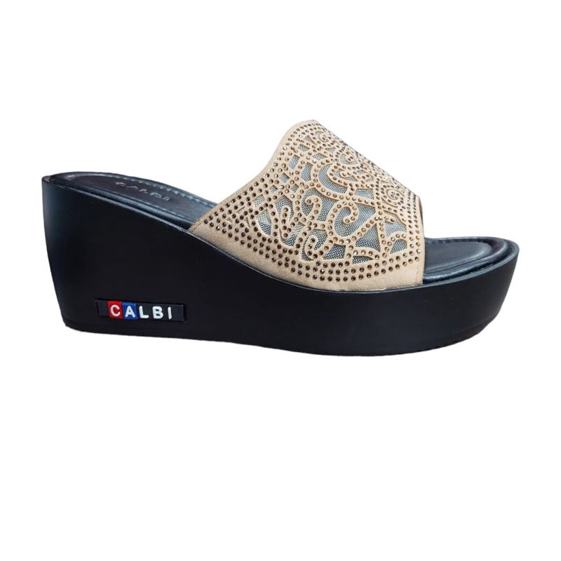 Jual Sandal Calbi Wanita Formal Original KLX 1942 Krem | Shopee Indonesia