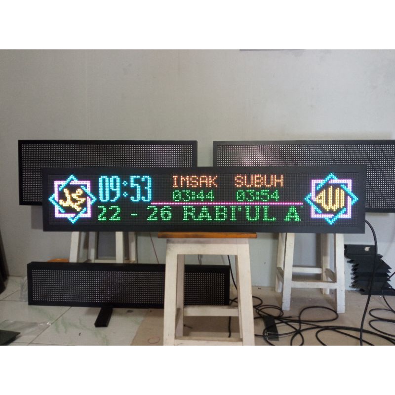 Jual Jam Sholat Running Text RGB P5 Uk. 100x20cm | Shopee Indonesia