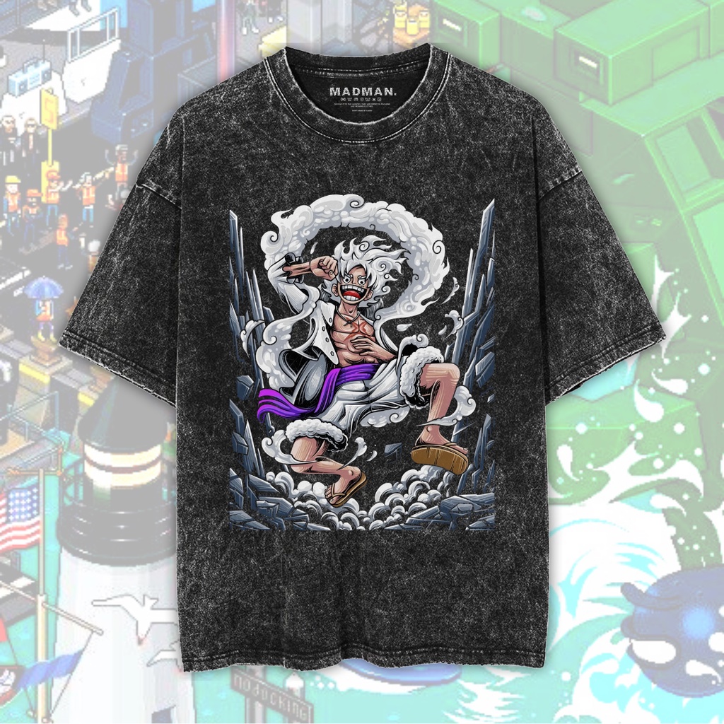 Jual Madman Kaos One Piece Luffy Premium Oversize Stone Wash T Shirt