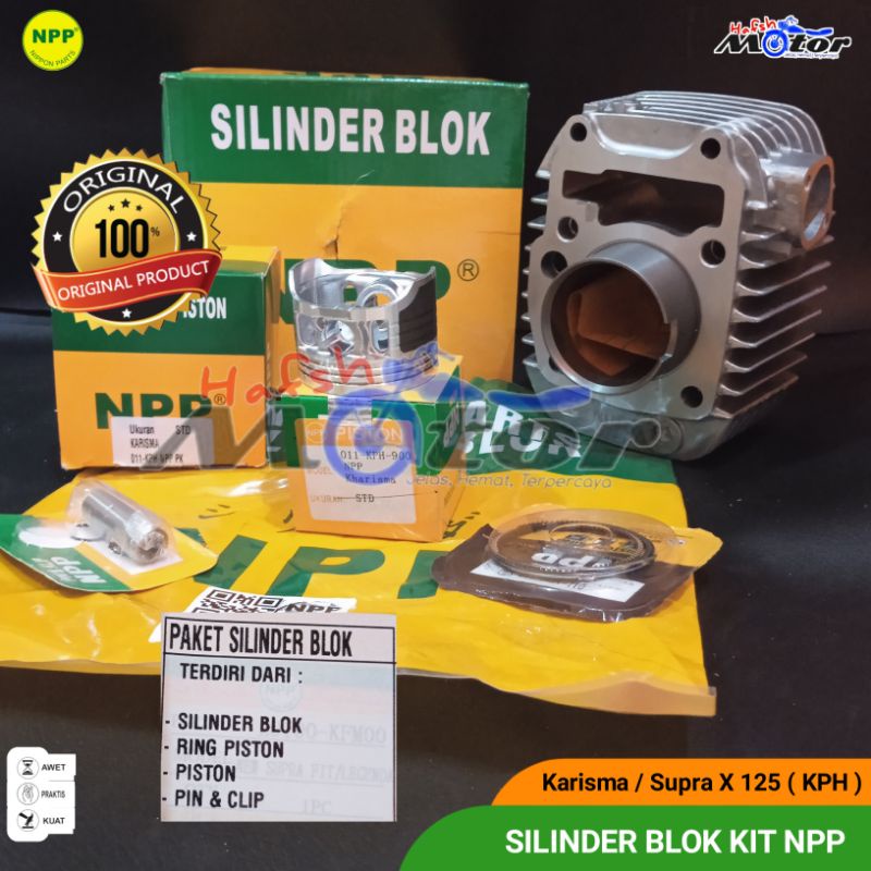 Jual Blok Boring Silinder Cylinder Seher Piston Set Kit Honda KARISMA SUPRA X 125 KPH Original ...