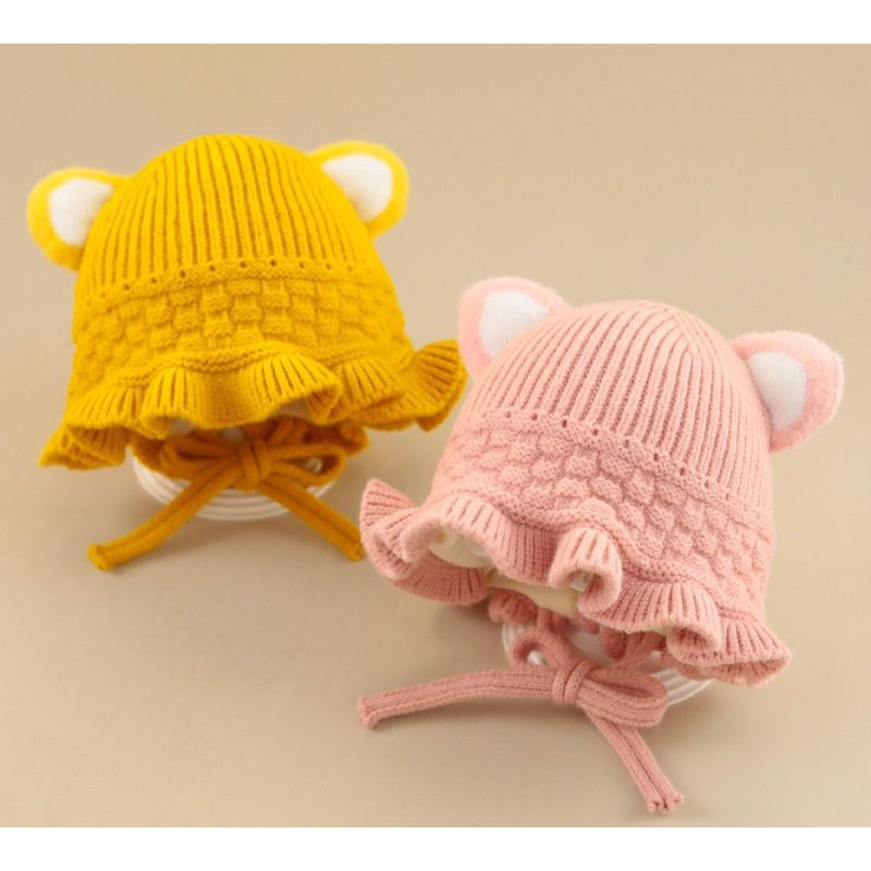 Jual (Pimenova) topi bayi / baby cap / topi bahan lembut / topi rajut ...