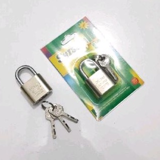 Jual Gembok Besi Putih 30mm Leher Pendek anti karat Nikel merek Shisuka ...