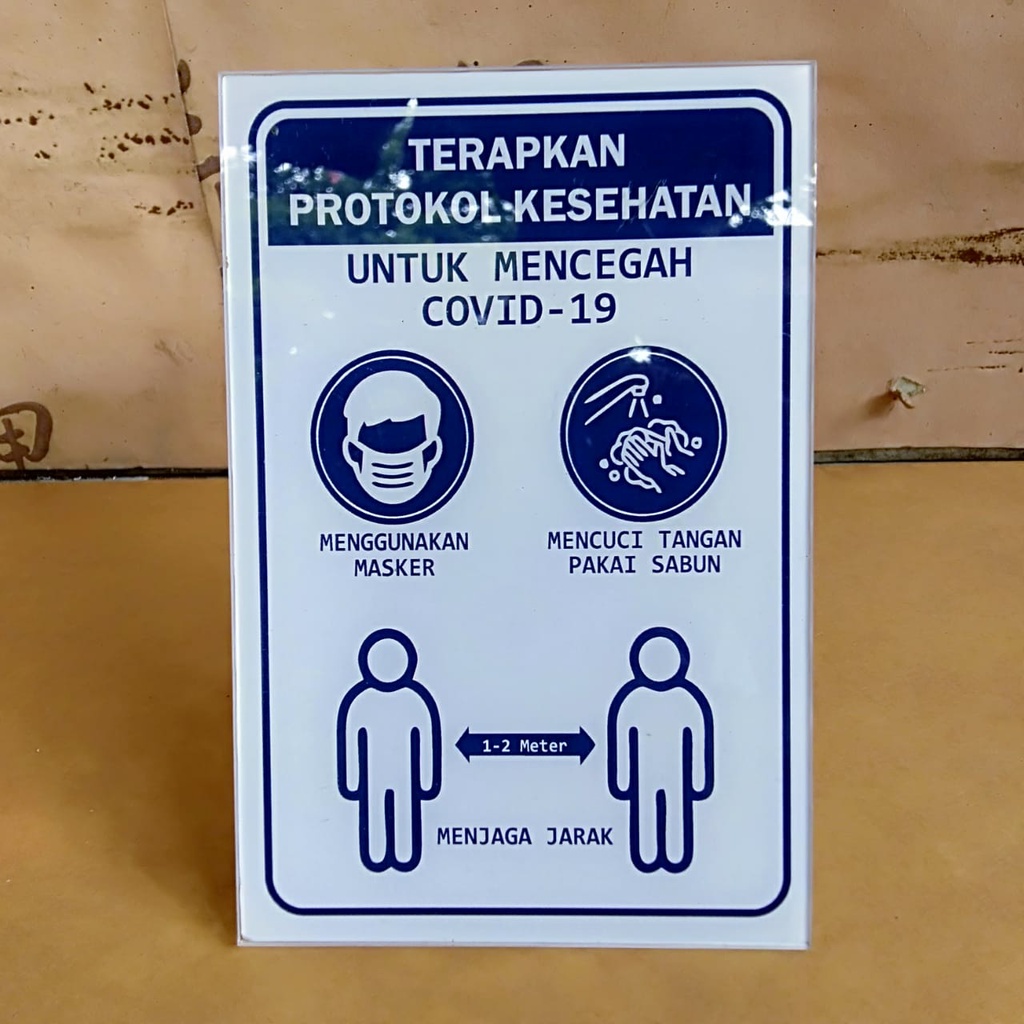 Jual AKRILIK STIKER PERINGATAN PROTOKOL KESEHATAN COVID 19 | Shopee ...