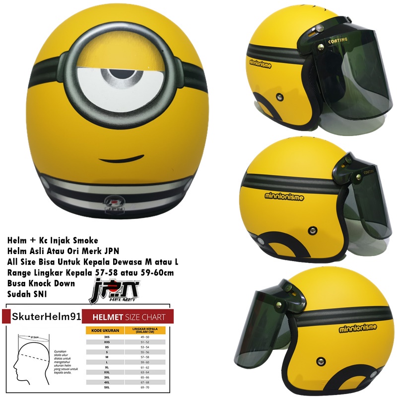 Jual Helm Dewasa Retro Klasik JPN Lucu Little Minion Minionisme ...