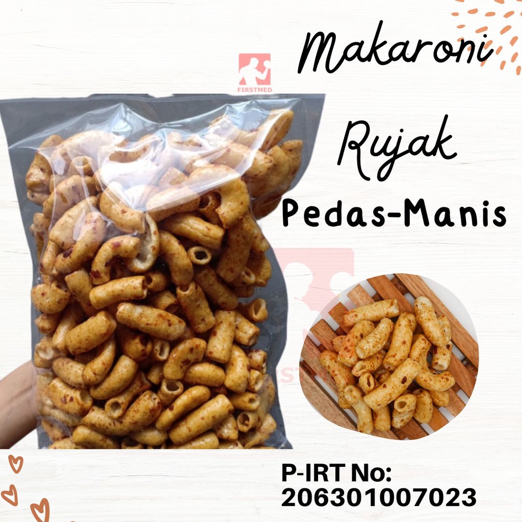 Jual Makaroni Rujak Kerupuk Makaroni Pedas Manis Besar Bumbu Rujak 200 ...