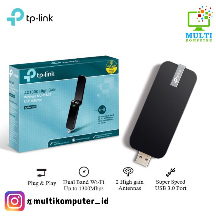 Jual Tp-Link Ac1300 Wireless Dual Band Usb Adapter Archer T4U | Shopee ...