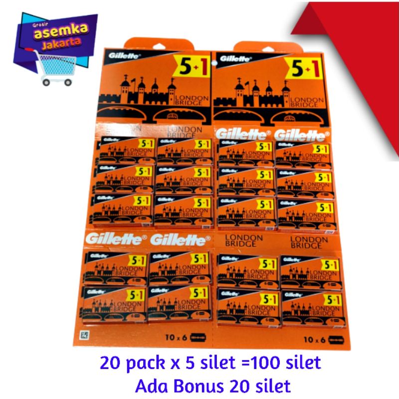 Jual Silet Gillette London Bridge Stainless Blades isi 120 pcs | Shopee ...