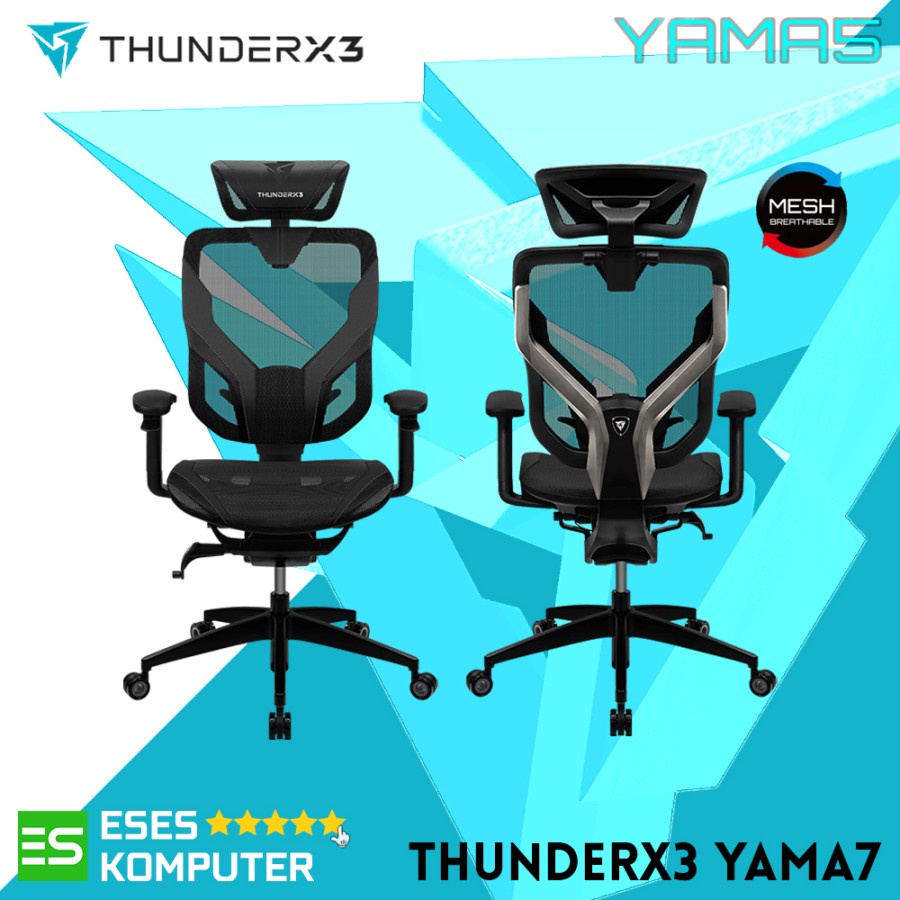 Jual Gaming Chair ThunderX3 YAMA 7 Black | Ergonomic Gaming Chair ...
