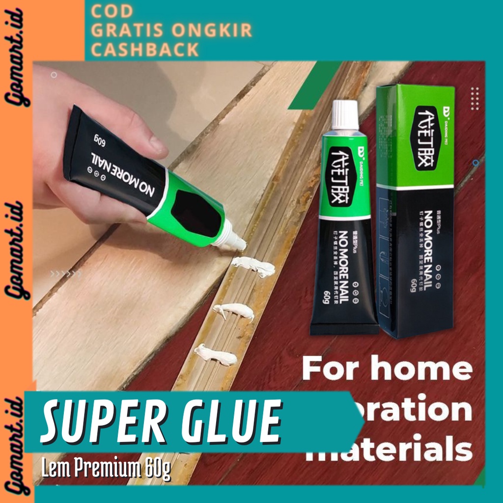 Jual Lem Pengganti Paku Tembok 60g - Lem Serbaguna Super Kuat 60g - Lem ...