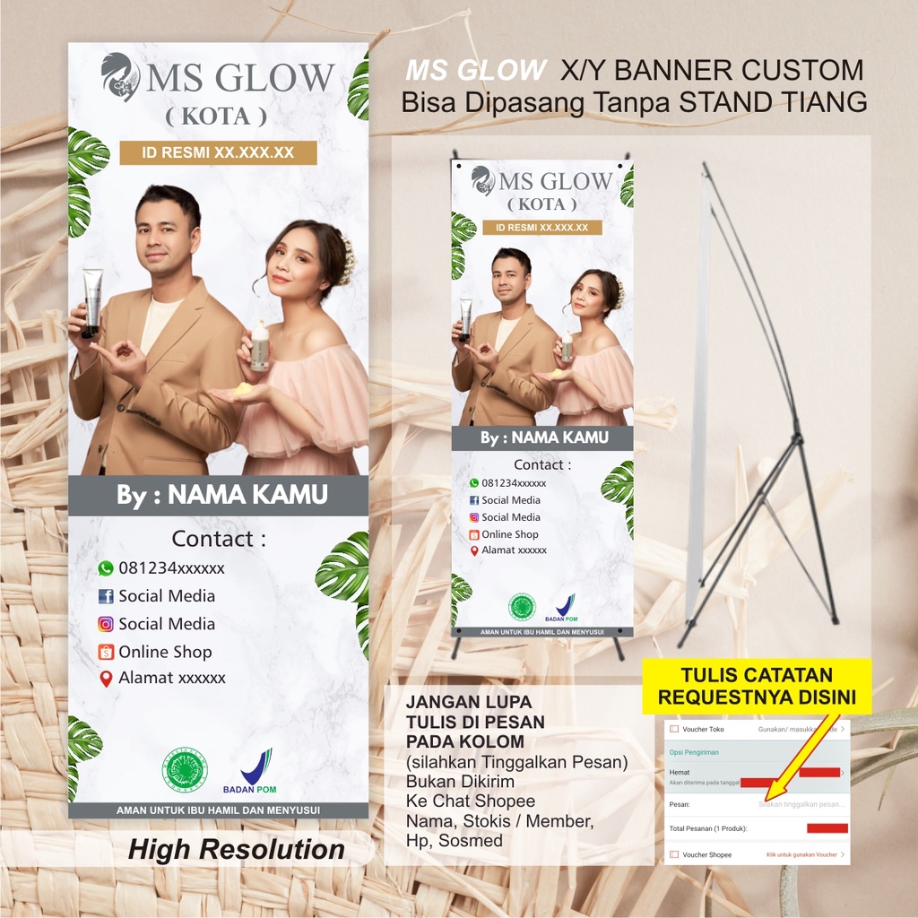 Jual MS GLOW DISPLAY X BANNER ukuran 160cmx60cm HighRess | Shopee Indonesia