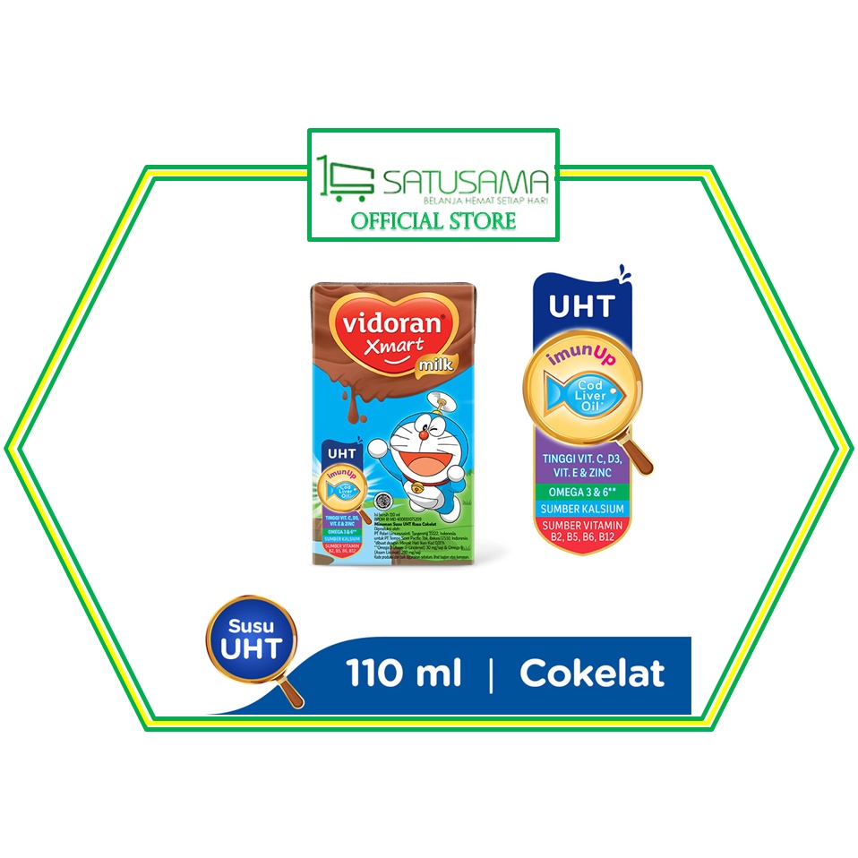 Jual VIDORAN XMART UHT MILK 110 ML KARTON ISI 40 PCS | Shopee Indonesia