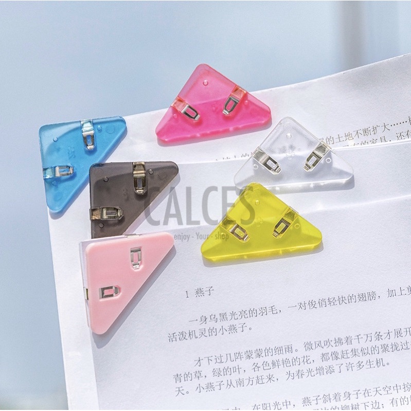 Jual [CALCES]Klip Penjepit Sudut Kertas Segitiga Corner Clamp Penjepit ...