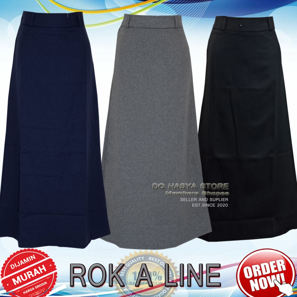 Jual Rok Kerja Panjang Hitam A Bahan Formal Kantor Rok panjang Bentuk A ...