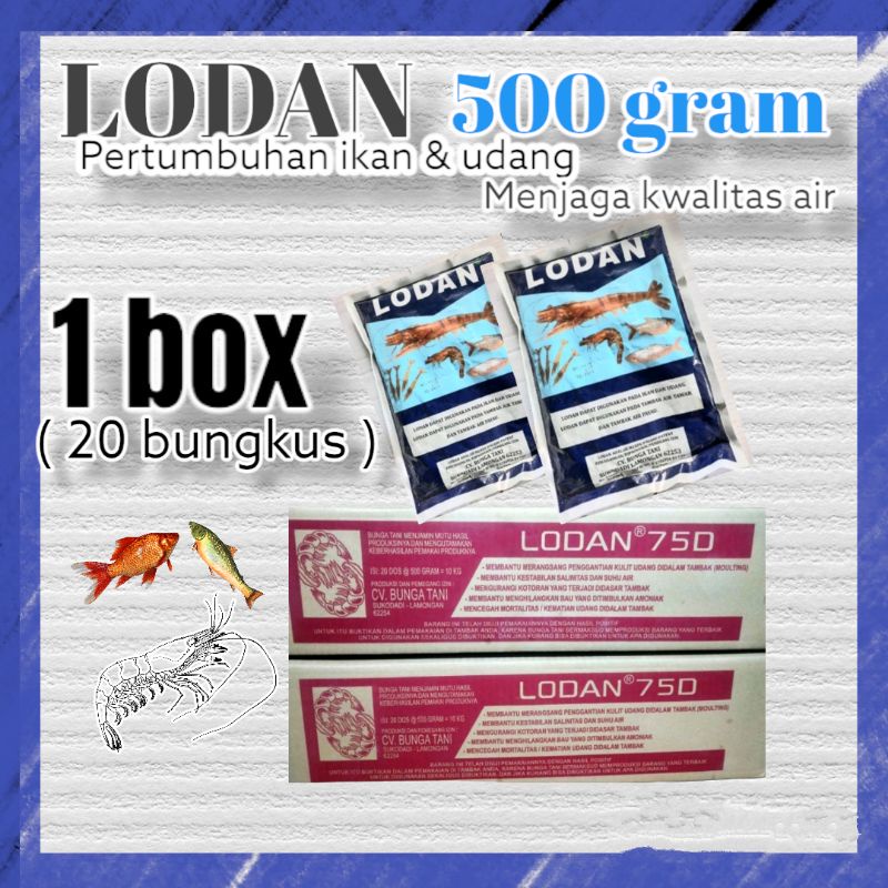 Jual Lodan 500 gram ikan Udang perdus(20 sachet)-1 dos lodan | Shopee ...