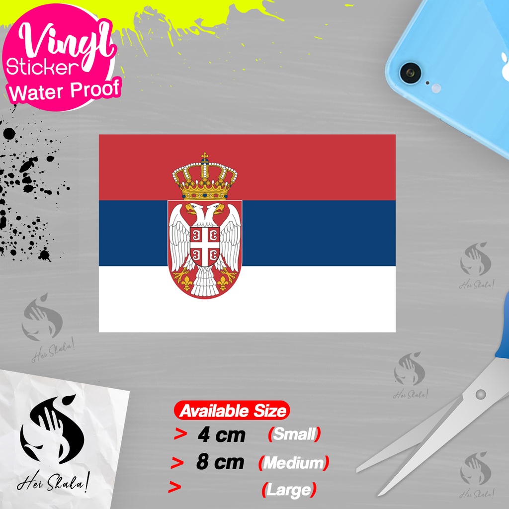 Jual Stiker Serbia Sticker Vinyl Satuaan Motif Bendera Negara Dunia ...