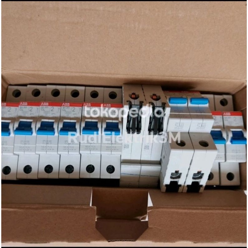 Jual MCB ABB 2A 1Phase Original PLN type SH 201 Biru | Shopee Indonesia
