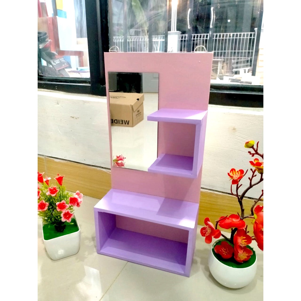 Jual Kaca Rias Makeup Rak Hias Dinding Mini Ukuran 40 x 20 Cm | Shopee ...