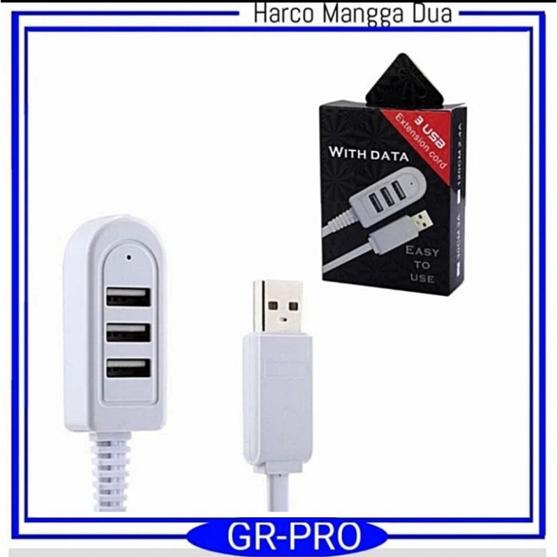 Jual kabel USB hub 3 port terminal USB d18 | Shopee Indonesia