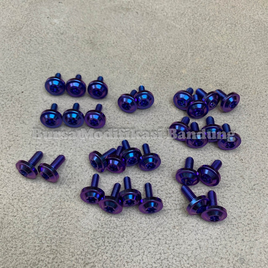 Jual Paket Baut Titanium Set Full Body Ninja RR / Bodi Windshield ...