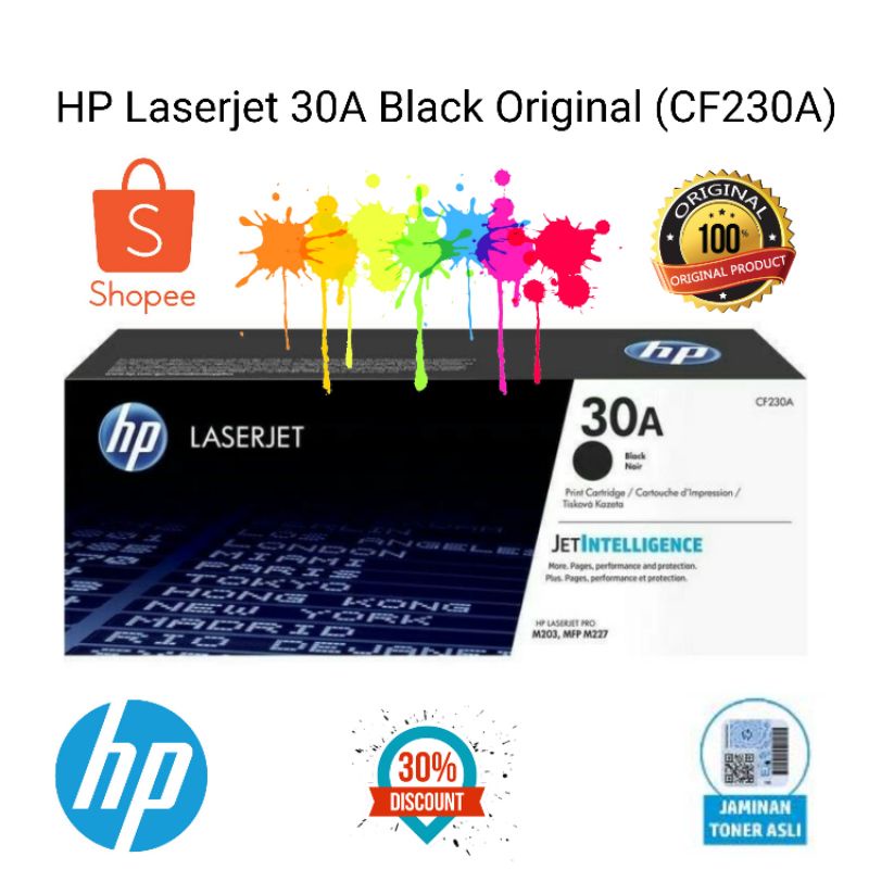 Jual Toner HP Laserjet 30A Black Original ( CF230A ) | Shopee Indonesia