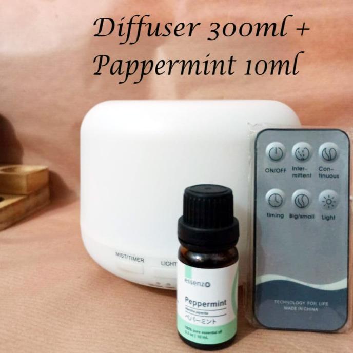 Jual Diffuser/Humidifier 300 Ml Plus Essenzo Peppermint 10 Ml | Shopee Indonesia