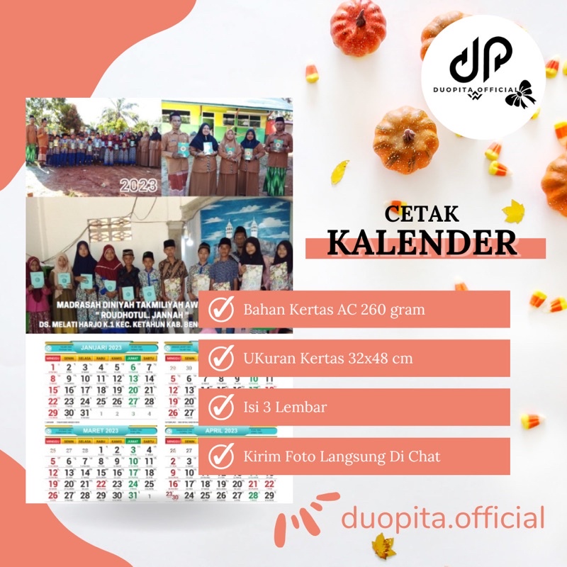 Jual Kalender Custom Tahunan Bisa Foto Sendiri 3 Lembar Murah Premium ...