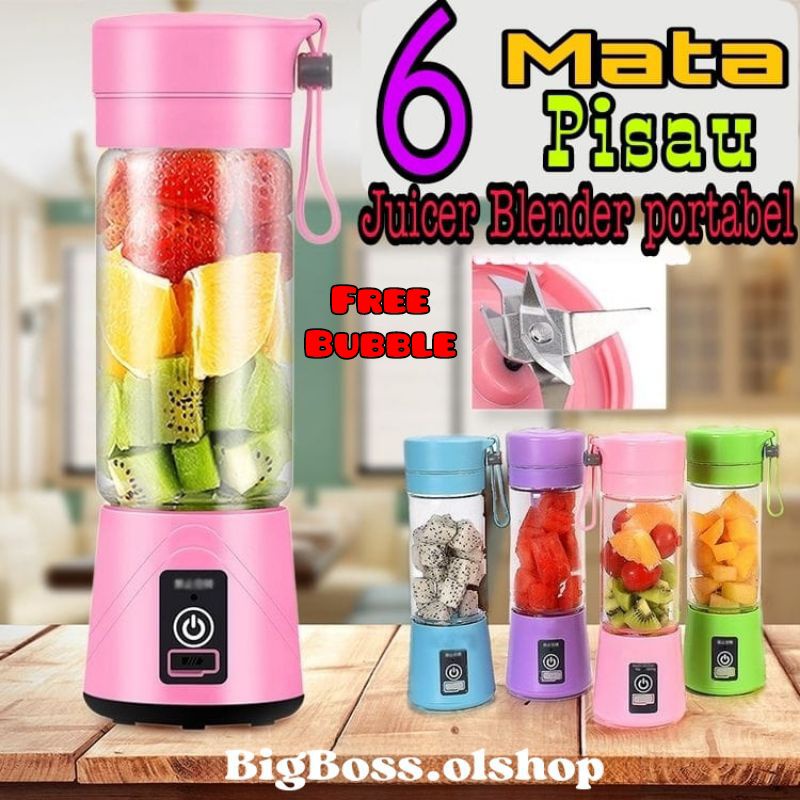 Jual Juicer Blender mini portabel USB blender buah 6mata&8mata dan ...