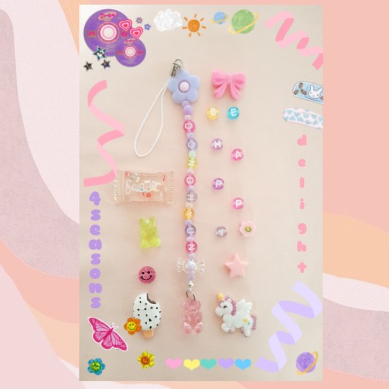 Jual Strap HP Manik Kpop Custom (1 strip) | Shopee Indonesia