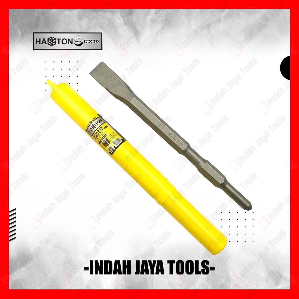 Jual HASSTON 2436-001 HEX 25 FLAT Chisel 280 mm Mata Bobok Beton Pahat ...