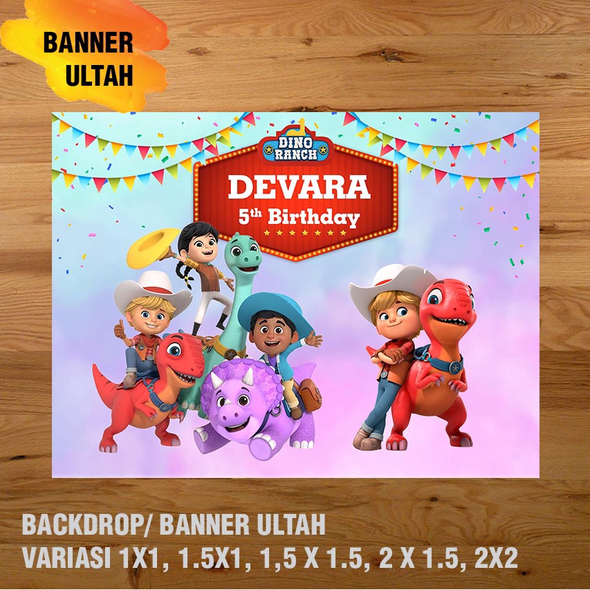 Jual DINO RANCH BANNER/ BACKDROP/ SPANDUK ULANG TAHUN UL-TAH | Shopee ...