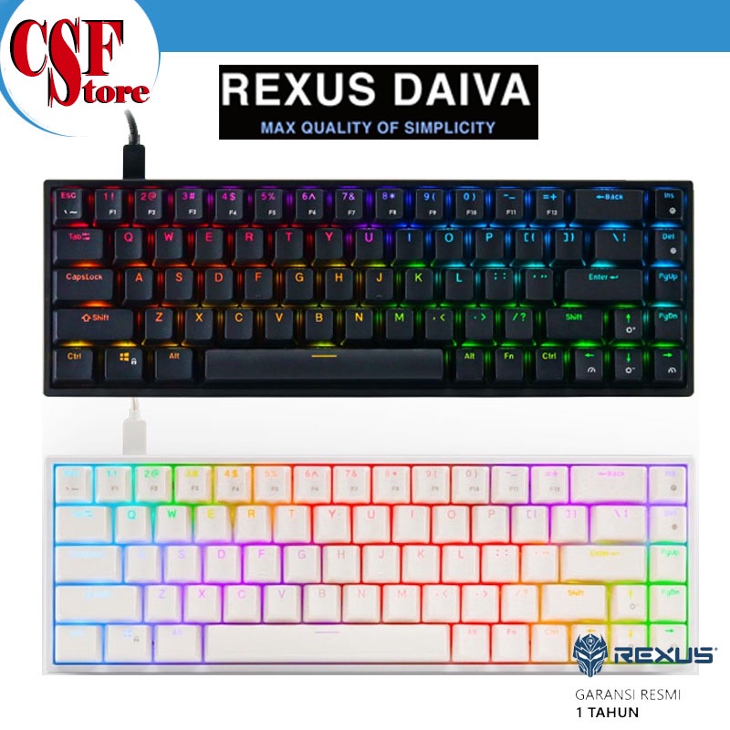 Jual Rexus Keyboard Gaming Mechanical DAIVA D68SF South Facing | Shopee ...