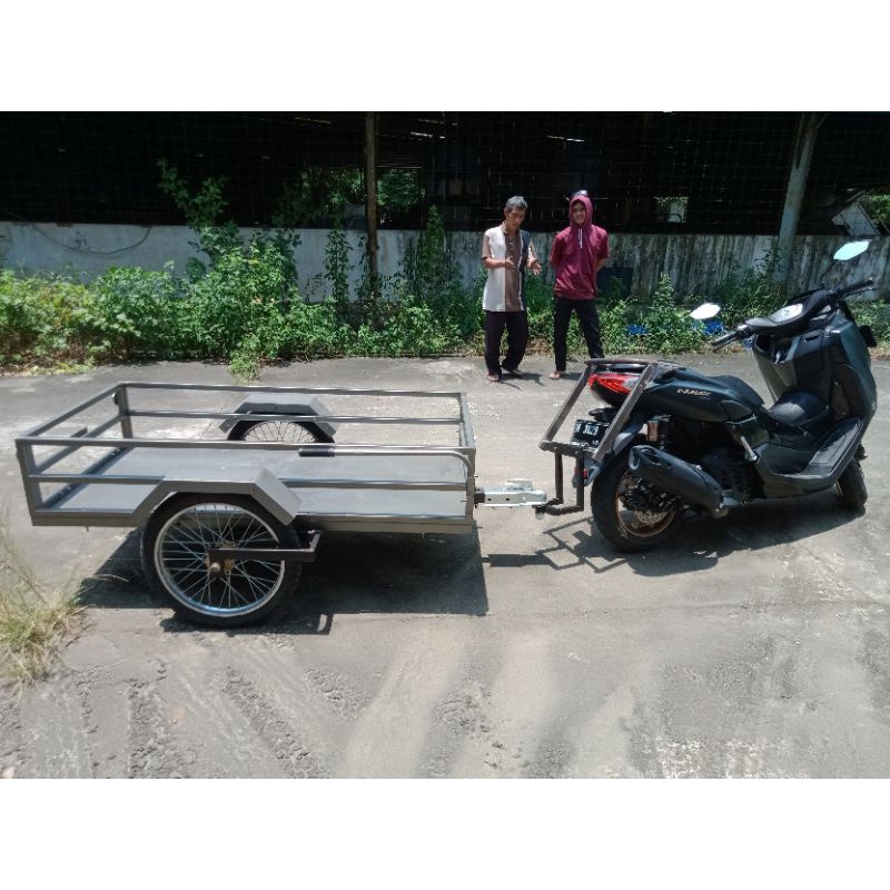 Jual gerobak tarik motor ekonomis tipe besar L lite 160 cm x 80 cm x 30 ...