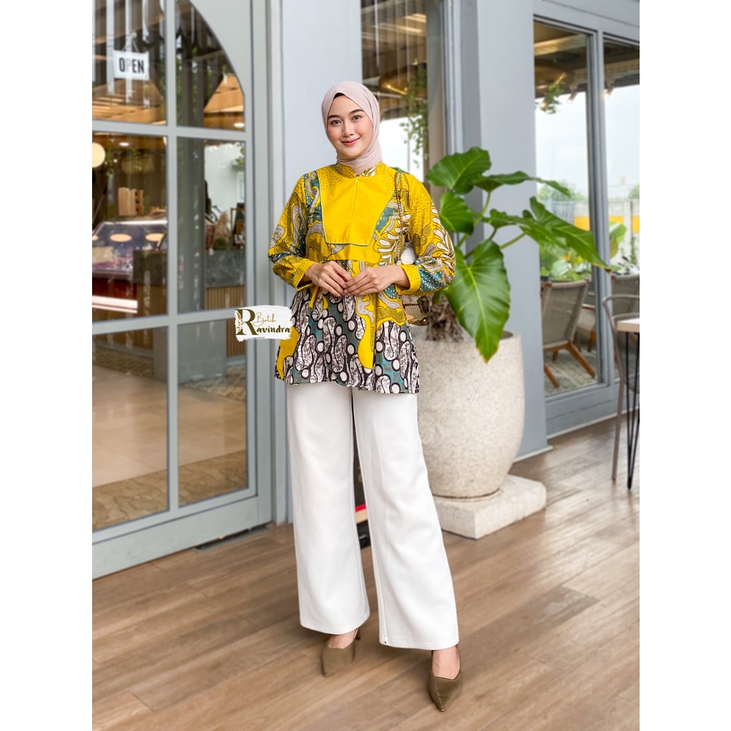 Jual Blouse Batik Kerja Wanita Cantik Modis Modern | Shopee Indonesia