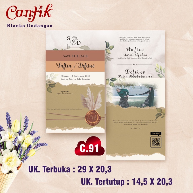 Jual Blangko Undangan Cantik 91 | Blangko Undangan kosong | Kertas Undangan Kosong Murah ...