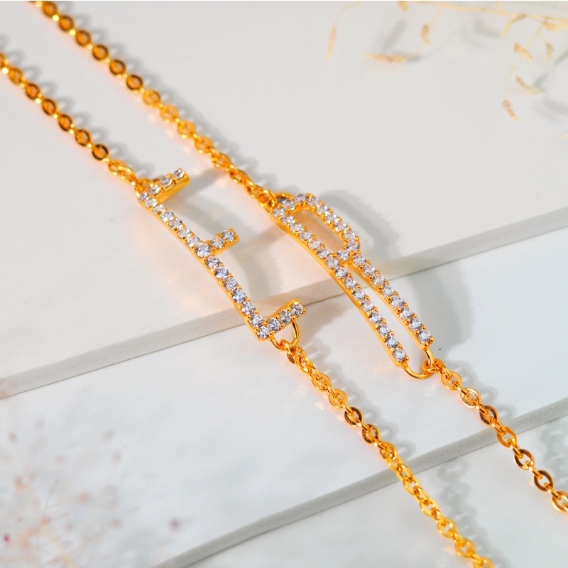 Jual Gelang Emas Rantai Siem Huruf - Toko Emas Gadjah | Shopee Indonesia