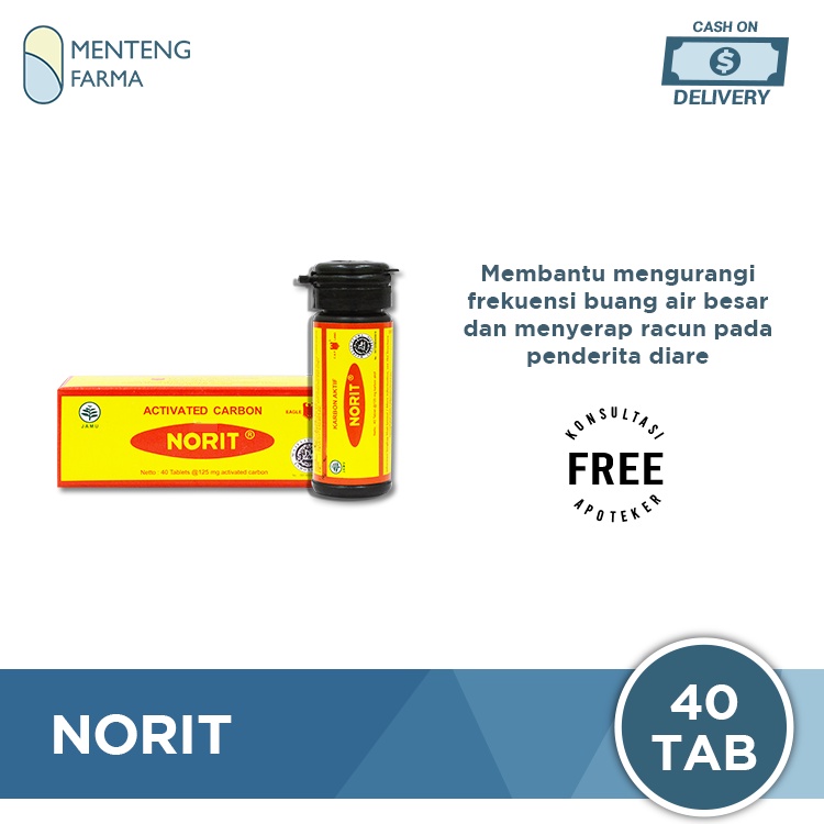 Jual Norit Karbon Aktif 40 Tablet - Obat Diare, Kembung, dan Penyerap ...