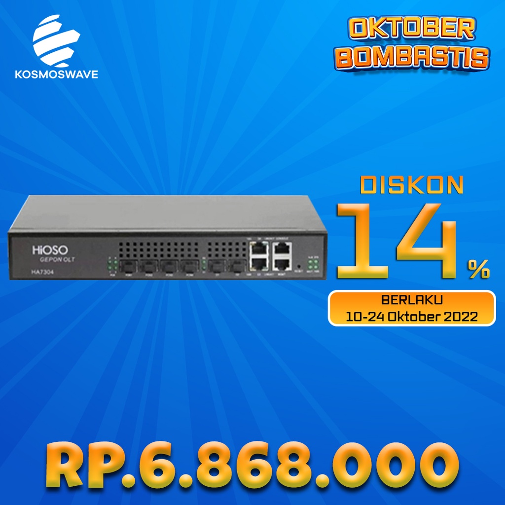 Jual HIOSO HA7304 4 PORT EPON OLT FREE 4PX 20+++ 7DB | Shopee Indonesia