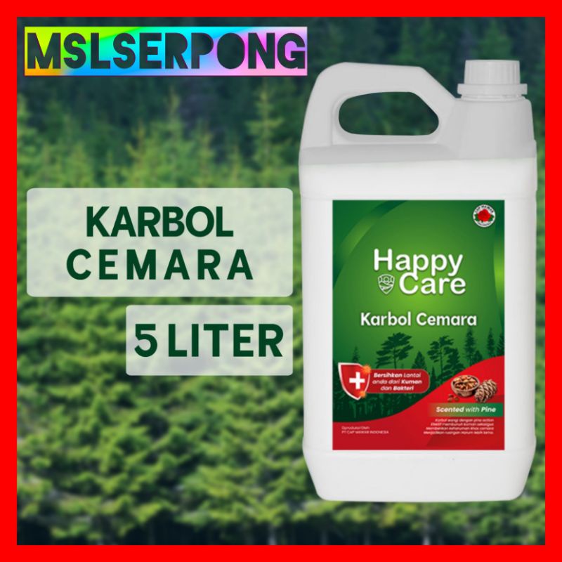Jual KARBOL PEMBERSIH LANTAI AROMA CEMARA 5 LITER HAPPY CARE ...