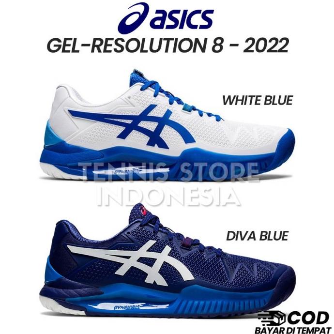 Jual [ COD ] Asics Gel Resolution 8 Black/Gecko Green ( Sepatu Tenis ...