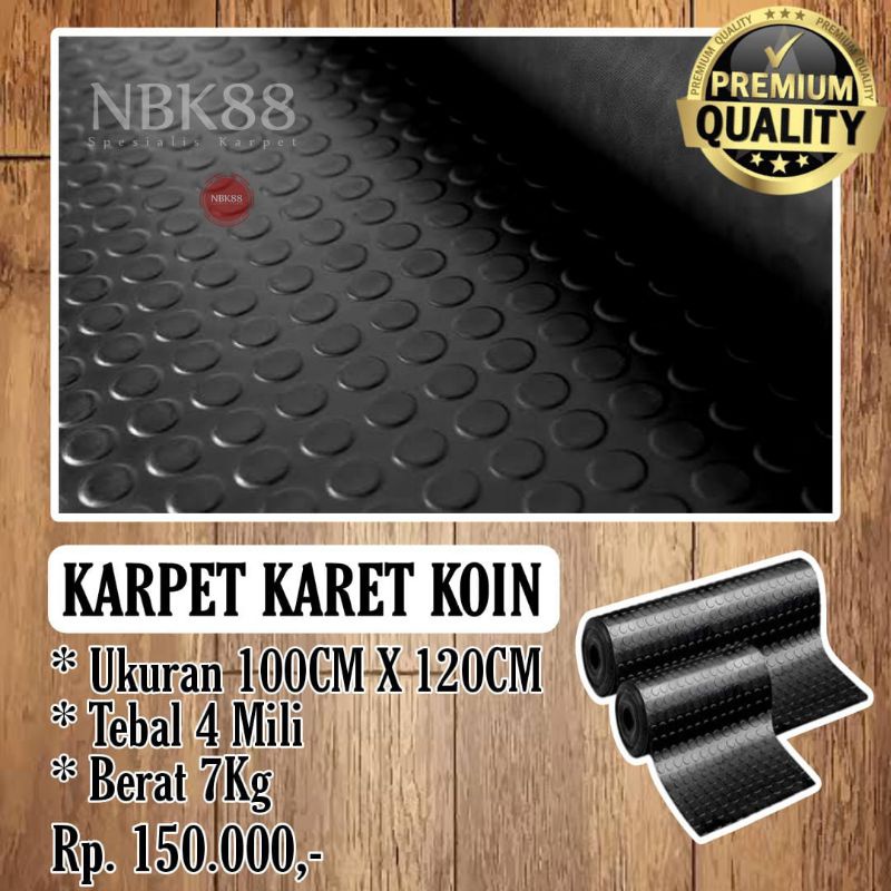 Jual KARPET KARET KOIN COIN ANTI SLIP METERAN TEBAL 4MM 100 X 120 CM | Shopee Indonesia