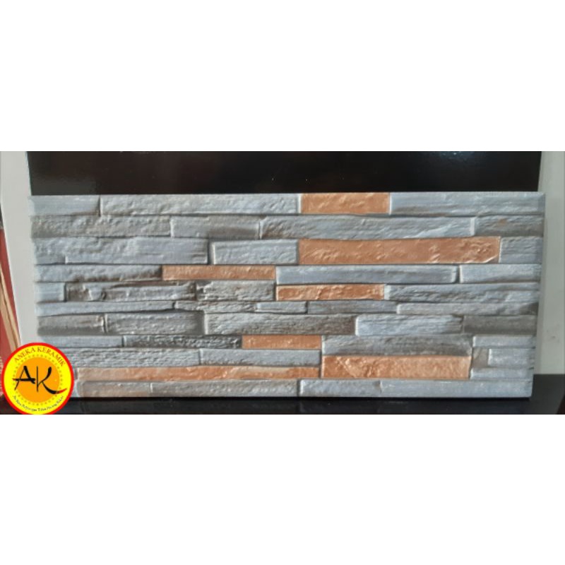 Jual Keramik Dinding Kasar Motif Batu Alam Timbul 20x40 Roche Stone ...