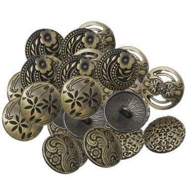 Jual Kancing Kancing Metal Satu Lubang - Round Bronze Fower Style ...